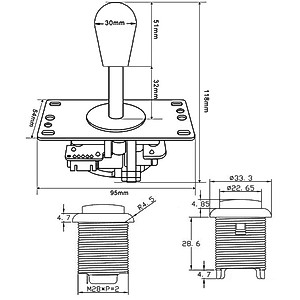 EG STARTS 1 Player LED Arcade DIY Part Kit USB Encoder to PC Gamepads Ellipse & Oval Style Bat Joystick + 5V LED Arcade Buttons for Video Games Mame Raspberry Pi Arcade1up (Chrome Mix Colors)