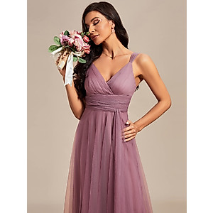 Ever-Pretty Women Elegant V Neck Sleeveless A Line Evening Cocktail Dress 04 Orchid
