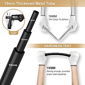 VTRIN Portable Closet, Wardrobe Closet for Hanging Clothes Closet with Cover, 3 Hanging rods, 6 Storage Shelves and Side Pockets, Diameter 19mm Metal Pipe, Free Standing Closet for Bedroom