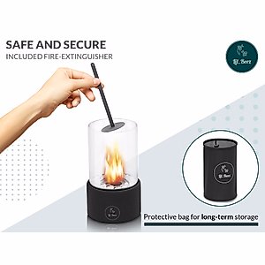 LIL_BEEZ Tabletop Fire Pit - Stainless Steel Portable Fire Pit - Crack-Resistant Small Indoor Table Firepit - Mini Fireplace with Borosilicate Glass