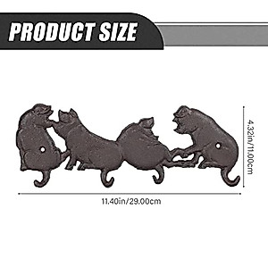 2pcs Coat Cartoon Rustic Hanging Rail Pig Hanger Towel for Home and Door Pattern Farmhouse Animal Kitchen Sweaters Hat Cast Racks Holders Special Clothes Coats Iron Room