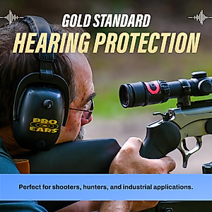 Pro Ears Gold II 30 Over-Ear Electronic Hearing Protection Headphones - Black, 30 NRR, Gel Ear Seals, DLSC Tech, Military Grade - Ideal for Shooting