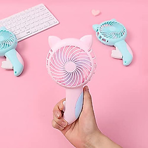 Portable Handheld Mini Fan for Girls, USB Charging Shell Shape Manual Cooling Fan Air Blower for Summer Random Color 1