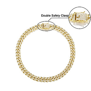 FEEL STYLE Mens Cuban Link Chain Gold Silver Plated Bling Miami Cuban Necklace Diamond Chain for Men13MM Iced Out Hip Hop Jewelry