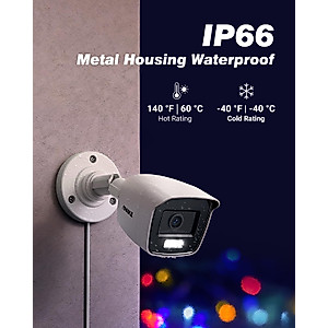 ANNKE 8CH Security Camera System, 3K Lite Surveillance DVR with 4 x 1080P Wired CCTV IP66 Cameras with Full Color Night Vision, AI Human/Vehicle Detection, Remote Access, 1TB Hard Drive