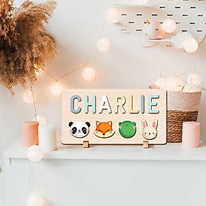 Personalized Name Puzzle for Kids, 1st Birthday Gifts for Girl and Boy, Custom Baby Gifts,Baby Girl & Boy Toys for 1 Year Old Nursery Gifts, Toddler Puzzles, Montessori Toys, Early Learning Toys