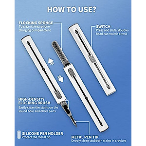 Bluetooth Earbuds Cleaner Kit for Airpods, 3 in 1 Multi-Function Cleaning Pen for AirPods Pro, Protable Cleaning Tools Compatible with Lego Huawei Samsung MI Earbuds and Other Earphones