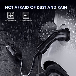 EVJUICION Level 1-2 EV Charger, 110-240V 6-16Amp Adjustable Current Electric Vehicle Charger, 16Ft Cable Universal EV Car Charger NEMA 6-20 Plug with NEMA 5-15 Adapter for J1772 Electric Cars