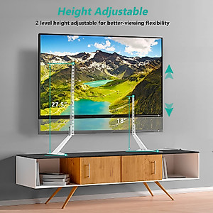 WALI Universal TV Stand, TV Stand for Living Room Mounting for 22 to 65 inch Television up to 110lbs, Small TV Legs with Mounting Holes up to 800x500mm(TVS001-W), White