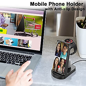 Charging Station for Samsung Multiple Devices, VCVS 3 in 1 Fast Charger Station, Wireless Charger for Samsung Galaxy Watch 5/4/3, Galaxy S23/S22/S21/S20/S10/Note20/Note10/Z Flip 4/Z Fold 4,Galaxy Buds