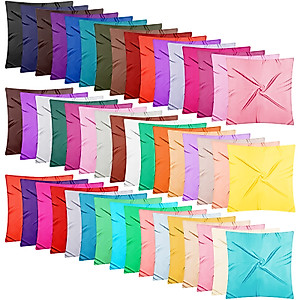 Sureio 48 Pcs 35 Inch Satin Head Scarves Bulk for Women Silk Like Neck Scarf Large Fashion Satin Scarf Bandanas for Hair Wrapping and Sleeping at Night, 48 Colors