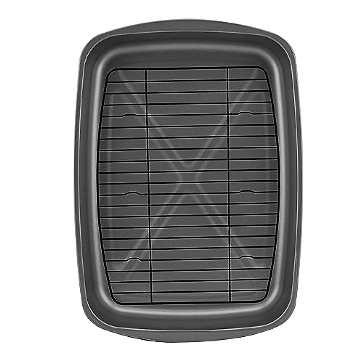 Baking with G&S HGVP07-AZ Four-Piece Nonstick Roaster with Rack and Lid Set, 17.375 in x 12.75 in x 0.375 in, Grey