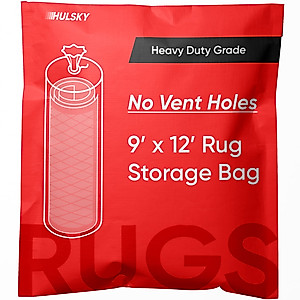 Hulsky Rug Storage Bag - 3 Mil Heavy Duty Rug Storage Bag for Moving and Storage - Fits Rugs up to 9' x 12' - No vent holes