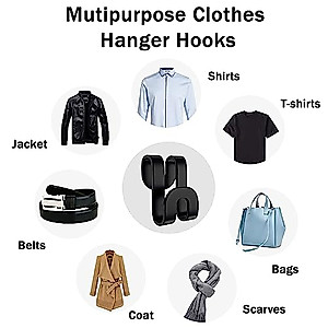 DTOWER Clothes Hanger Connector Hooks Resin Closet T-Shirt Belt Tie Hat Scarf Cascading Space Saving Clip Portable Bedroom Kit, 20Pcs