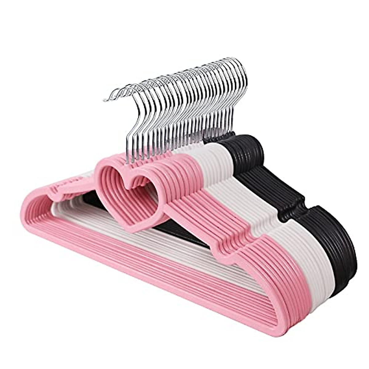 42CM 10/20PCS Cute Hangers Velvet Hangers Heart Design Clothing Rack Clothes Drying Rack Coat Hanger Hangers for Clothes (Color : Green, Size : 42CM 10PCS)