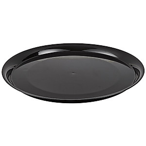 CheckMate Heavyweight Plastic Round Catering Tray with High Edge, 14-Inch Diameter, Black (25-Count)