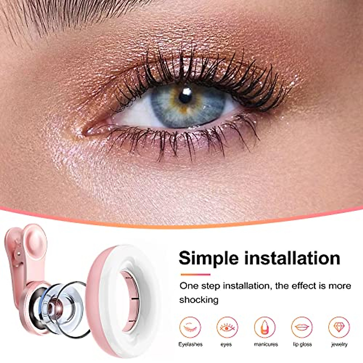 Yuyosunb LED Phone Lens Selfie Ring Light Mobile Phone Fill Light HD Macro Dimmable Lamp Beauty Ringlight