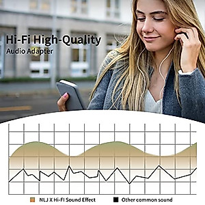 NLJX TECH USB C to 3.5mm Audio Adapter, USB Type C to 3.5mm Headphone Jack Adapter Female to Male for Samsung S8 S20 Series, S21, Note10, Pixel 2, iPad, MacBook（Black）