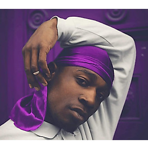 LEADUWAY 8Pcs Silky Durags, Silk Durag for Men Women, Satin Doo Rag for 360 Waves, Durags Pack with Extra Long Tail and Wide Straps