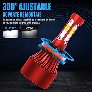 StoneBanks 4-Side H11 LED Headlight Bulb, H8 H9 6000K LED bulbs High Low Beam 120W 32000LM Fog lights, Headlight Replacement LED Bulb Conversion Kit, Pack of 2