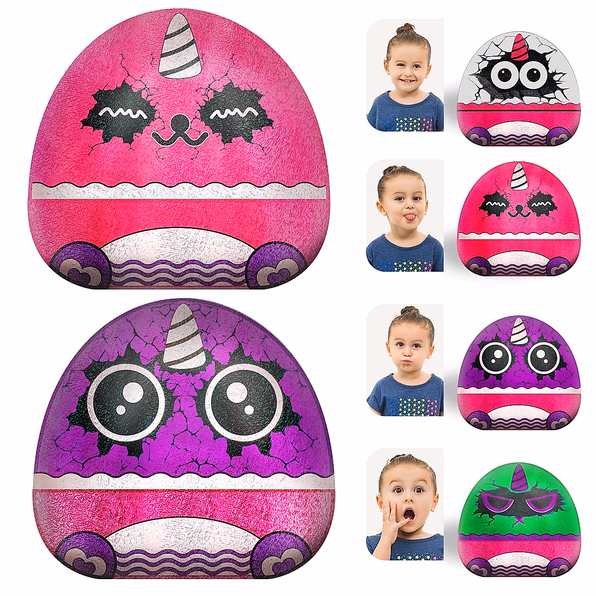 Plush Toy, 9" Soft Plush Toy Doll Plushie, Reversible Stuffed Animals 4 Sided Flip Mood Plushie Surprise Toy, Fidget Sensory Toys for Kids Boys Girls Chirstmas Gift