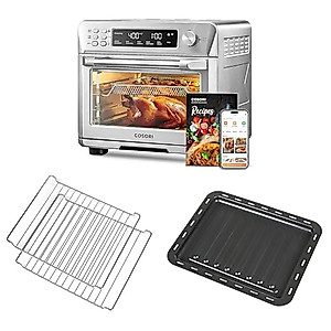 COSORI Air Fryer Toaster Oven, 12-in-1 Convection Ovens with Food tray and Oven Rack, CTO-FT201-KUS and CTO-WR201-SUS