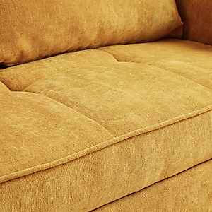 Convertible Sleeper Sofa Bed 3 in 1 Loveseat Couch Linen Small Sofa with Pull-Out Bed, Adjustable Backrest and Armrest, Futon Sofa with Side Pockets for Living Room Bedroom Apartment Small Space