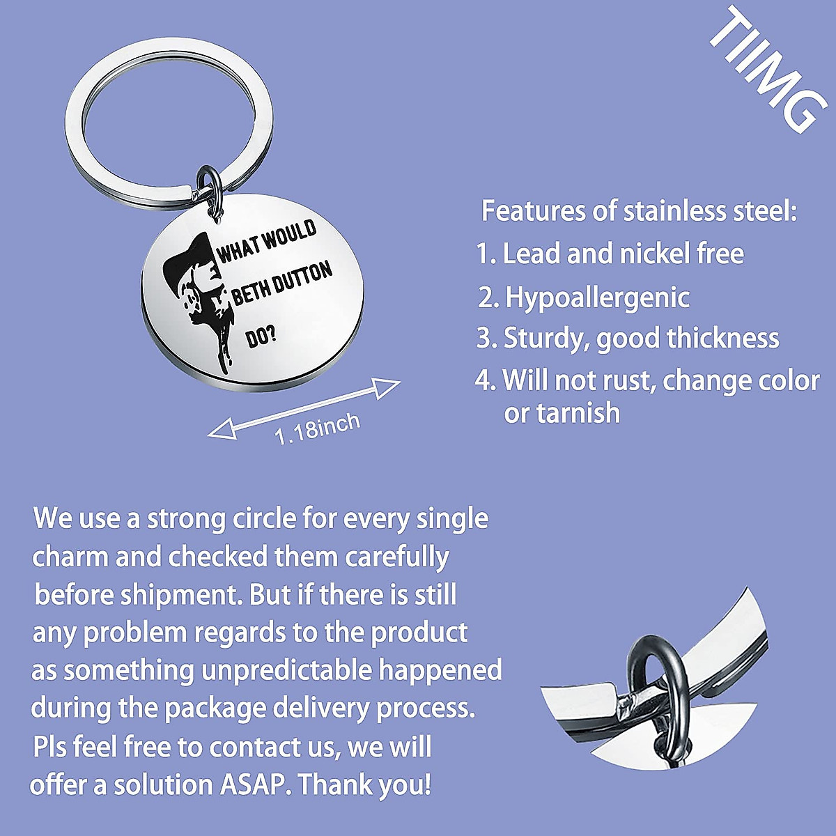 TV Show Inspired keychain WWBDO Gift TV Show Fans Gift TV Series Lover Gift (W W BETH DUTTON DO)