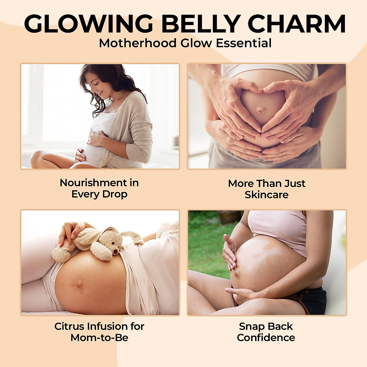 Fearless Mama Belly Oil - Help Prevent Stretch Marks + Smoothing Therapy - Quick-Dry pregnancy Belly + Body Oil - Nutrient Rich with Shea Oil and Vitamin E, Supports Skin as it Stretches