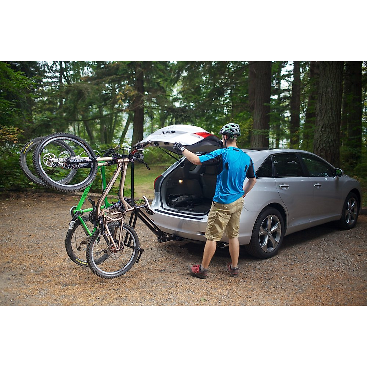 Softride Hang2, 2-Bike Hitch Mounted Rack for 2" and 1.25”, Swings Down with Bicycles Loaded, Allows Trunk, Hatch, or Tailgate Access. Cars, SUVs, Vans, or Trucks (27041)