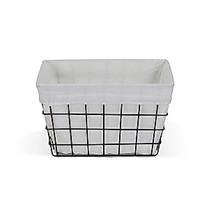 Cheung's 16S003 Lined Metal Wire Rectangular Storage, Black