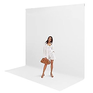 LimoStudio 10 x 10 feet White Photography Backdrop Background Screen, Pure Seamless White Color for Photo Video Studio, Photoshoot, Portrait, Streaming, Family Events, AGG3050