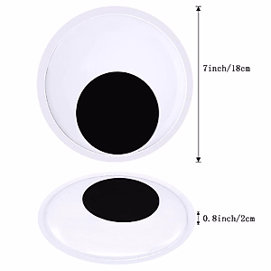Cinvo 7 Inch Giant Googly Eyes Self Adhesive 18cm Big Wiggle Eyes Large Sticky Eyes for Party Decorations Refrigerator Door Christmas Trees Lawns Car Classroom DIY Craft Projects (Pack of 2)