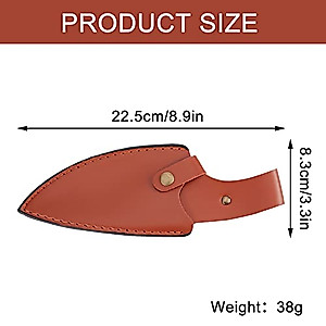 AMIJOUX Fixed Blade Knife Holster, Handwork Leather Knife Sheath, Belt Loop Case Holder Bag Tooled Leather Knife Pouch Hunting Knives Sleeve Universal Knife Edge Guard