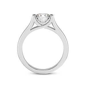1 Carat IGI Certified Round Shape Lab Grown Diamond Engagement Ring | 14K Or 18K in White, Yellow Or Rose Gold | Cathedral Split Shank Solitaire Lab Diamond Ring | FG-VS1-VS2 Quality Friendly Diamonds