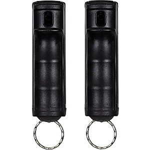 POLICE MAGNUM 2 Pepper Spray 1/2oz Black Flip Top Molded Keychain Security Self Defense Police Strength