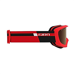 Giro Chico Youth Snow Goggle - Black Red Podium Strap with Amber Rose Lens