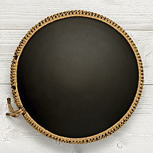 GUDA DRUM Freezbee Black with Ice Flower design, FREE Rope Decoration and Travel Bag