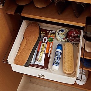 Aimedia Under-Desk Storage Box Under Desk Mounting Table Retrofit Drawers Space Can Be Installed Utilizes Gaps! Slide Box, Alloy Steel, Beige