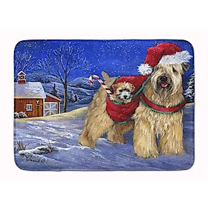 Caroline's Treasures Wheaten Terrier Christmas Machine Washable Memory Foam Mat doormats, Multicolor