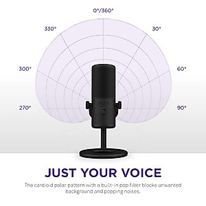 NZXT Capsule Mini - AP-WMMIC-B1 - USB Microphone – High Resolution – Cardioid Polar Pattern – Ideal for Streaming, Content Creation & Podcasting – Built-in Pop Filter – Adjustable Stand – Black