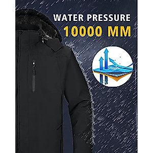 Rapoo Winter Jackets for Men Winter Coats for Men Rain Waterproof Windbreaker Jackets Coats for Men Mens Fleece Warm Snowboard Ski Snow Military Tactical Jacket Coats Black S