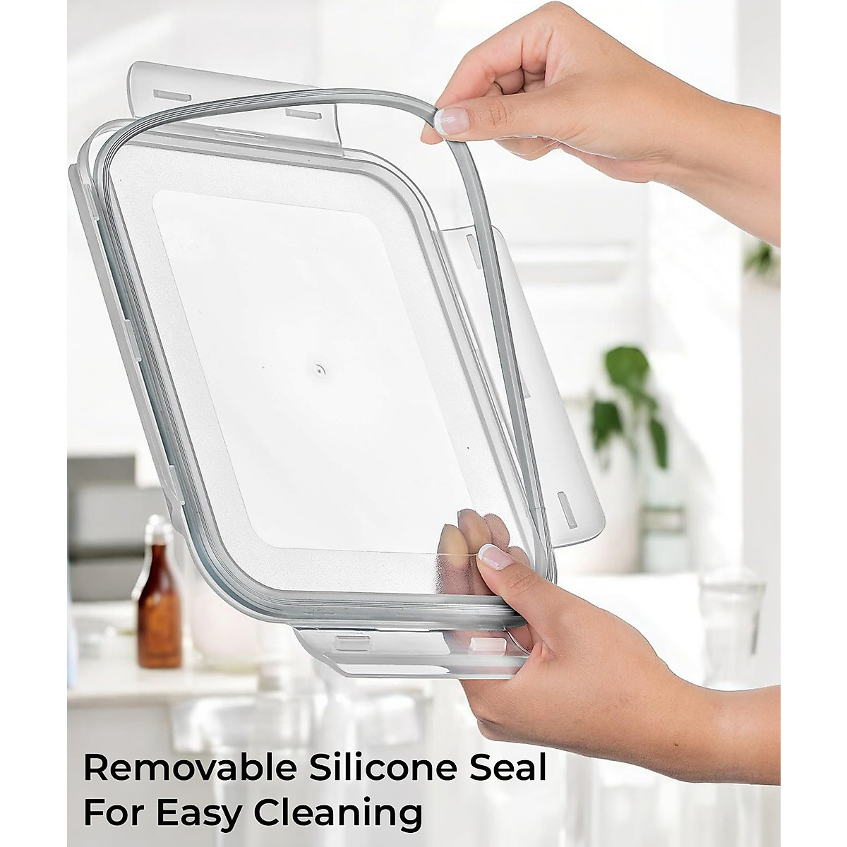 Razab 14 Cup/ 112 oz LARGE Glass Food Storage Container Locking Lid. For Storing food, Vegetables or Fruits. Baking Casserole, Lasagna, Baking, Roasting chicken & lot of other tasty Food BPA Free