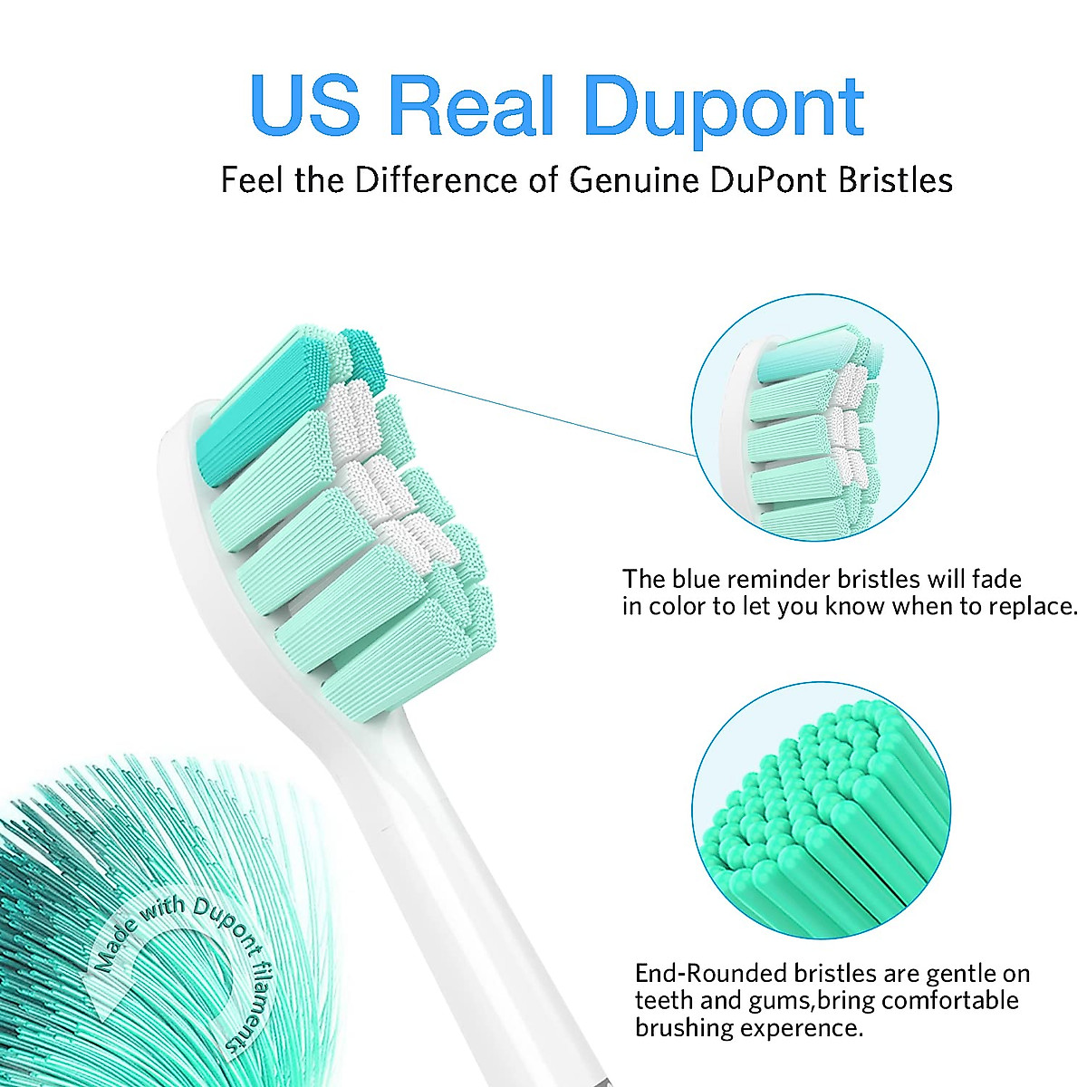 Replacement Heads for Aquasonic - Replacement Brush Head Compatible with Black Series, Black Series Pro,Vibe Series,Duo Pro, Duo Series Pro – Awesome Design from Senyum - 8 Packs