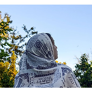 Protection Christian Prayer Shawl - Prayer Scarf with Bible Verses about God's Protection, Off- White Meditation Shawl, Unique Christian Gifts