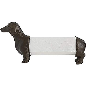 Creative Co-Op Dachshund Dog Paper Towel Holder Entertaining Tools, Bronze