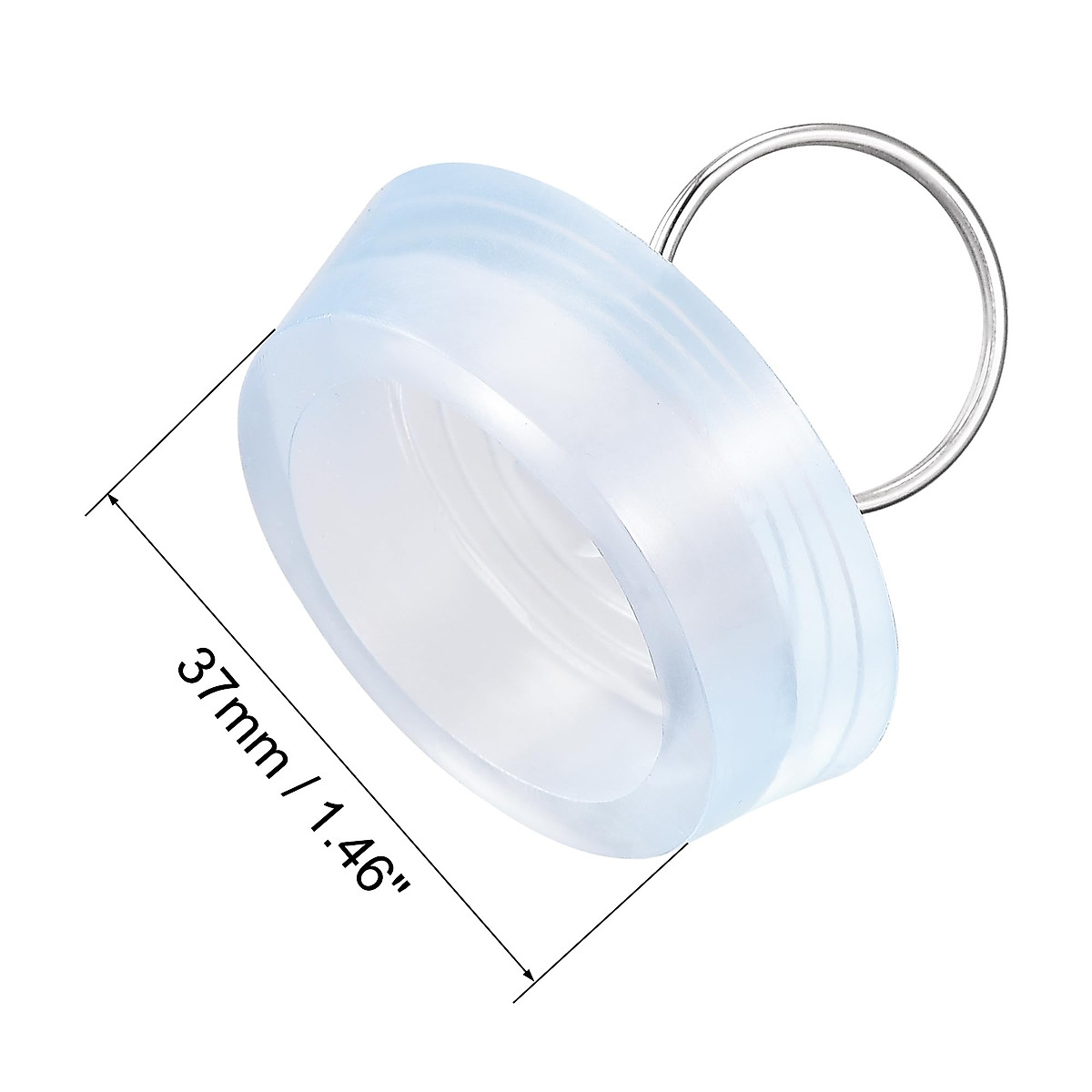 uxcell Rubber Sink Plug, Drain Stopper Clear Blue Fit 38-40mm with Hanging Ring for Bathtub Kitchen and Bathroom 2 Pcs