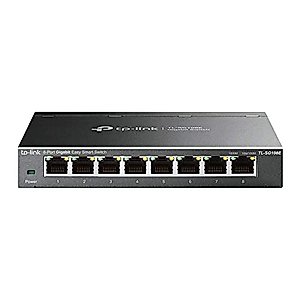 TP-Link 8-Port Gigabit Ethernet Easy Smart Switch | Unmanaged Pro | Plug and Play | Desktop | Sturdy Metal w/Shielded Ports | Limited Lifetime Replacement (TL-SG108E) (Renewed)