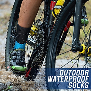 Janmercy 3 Pairs Unisex Waterproof Socks Breathable Knit Socks for Men Women Socks for Hiking Wading Running Skiing, 3 Colors (Large)