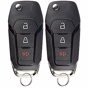 KeylessOption Keyless Entry Car Remote Uncut Ignition Flip Key Fob for Ford F150 F250 N5F-A08TAA (Pack of 2)